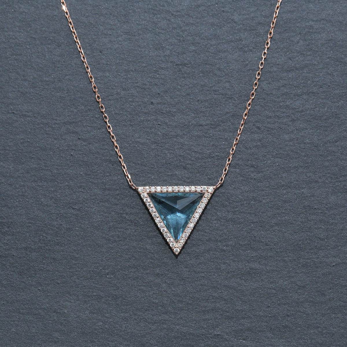 Maslow’s Pyramid of Needs Rose Plated Sky Blue Silver Necklace – Yzill ...